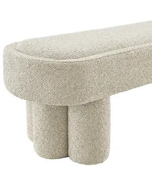 MODWAY Mossi 52-inch Oval Boucle Fabric Bench - Marble