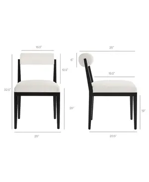 MODWAY Kai Fabric Dining Chair, Set Of 2