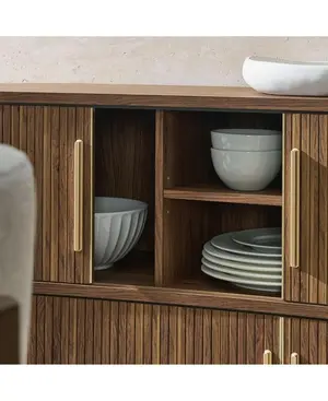 MODWAY Radcliffe 63 Curved Fluted Sideboard Buffet Cabinet