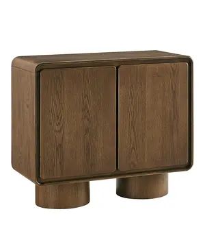 MODWAY Lumo 2-door Curved Wood Accent Cabinet - Walnut