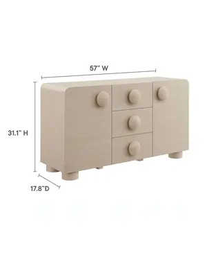 MODWAY Sonnet 57 Sideboard Storage Cabinet - Ash