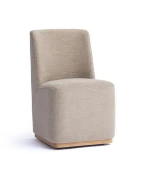 TOV FURNITURE Melissa Performance Fabric Rolling Dining Chair