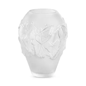 Lalique Papillons Crystal Vase - Clear