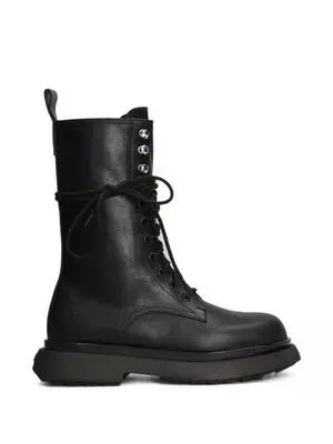 3JUIN Gio Lace-up Studded Ankle Boots - Black