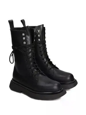 3JUIN Gio Lace-up Studded Ankle Boots