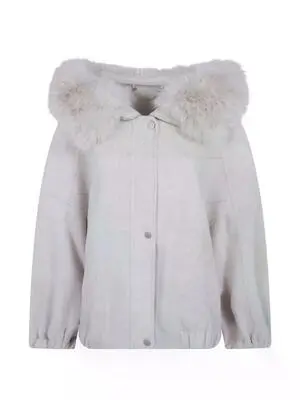 GIOVANNI PARIS Yvette Faux-fur Trim Hooded Jacket - Neutrals