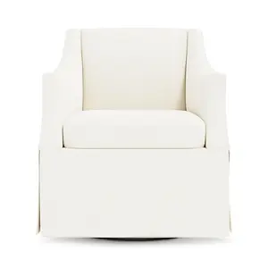 BERNHARDT Clayton Fabric Swivel Chair - White/cream