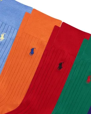 Polo Ralph Lauren Egypt Cotton Blend Ribbed Crew Socks, Pack Of 12