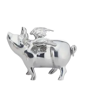 LUNARES Flying Pig Bank - Silver