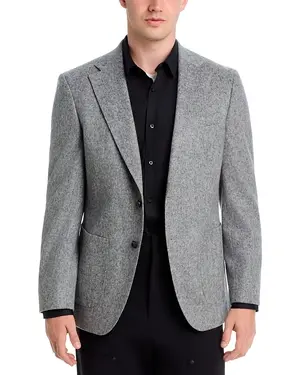 BOSS Hutson Wool & Silk Slim Fit Sport Coat Silver