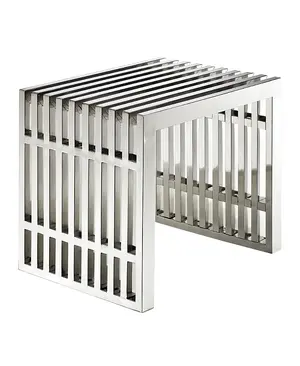 MODWAY Gridiron Small Stainless Steel Bench - Silver