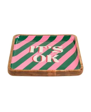 ZSA ZSA ZSU Lakri Mango Wood Tray, 12 X 12
