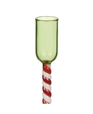 ZSA ZSA ZSU Henan Borosilicate Glass Candlestick 2 Pcs Set, 8.6 X 5.4 X 1.6