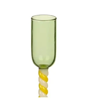 ZSA ZSA ZSU Henan Borosilicate Glass Candlestick 2 Pcs Set, 8.6 X 5.4 X 1.6