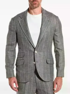 Brunello Cucinelli Pinstripe Linen Suit