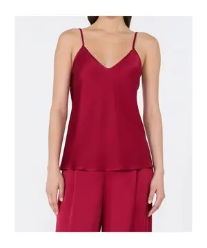 Max Mara Envers Satin Camisole Top Ruby - Ruby Colour