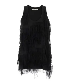 Carven Fringed Vest - Black