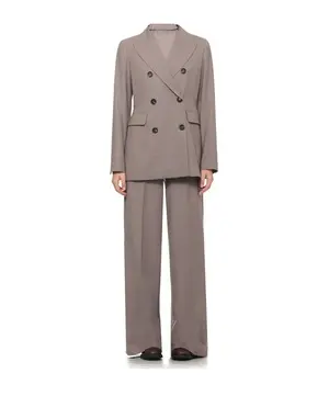 D.exterior Double-breasted Peak-lapel Blazer