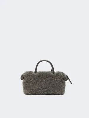 Max Mara Small Boston Bag In Wool And Alpaca Teddy