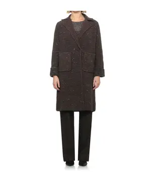 D.exterior Sequin Detail Single-breasted Coat