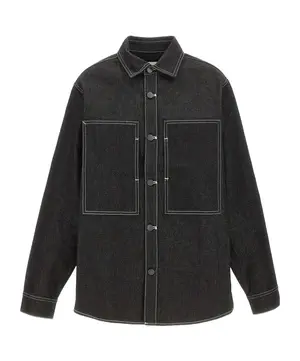 ENTIRE STUDIOS Snap-button Denim Shirt - Black