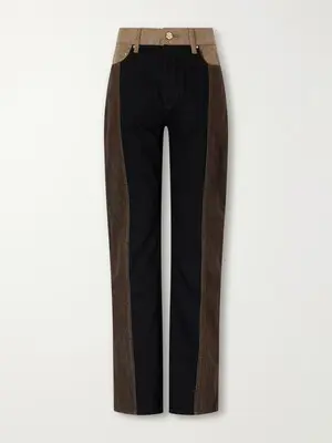 Ossou Jane Paneled High-rise Straight-leg Jeans - Multi