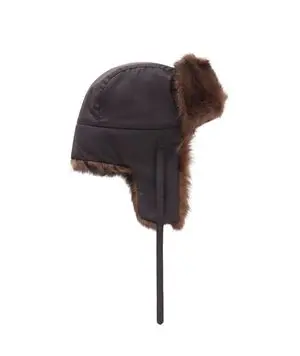 LEMAIRE Chapka Shearling-trimmed Cotton-blend Twill Trapper Hat - Brown
