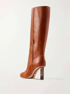 MAISON MARGIELA Plexi Wedge 80 Leather Knee Boots