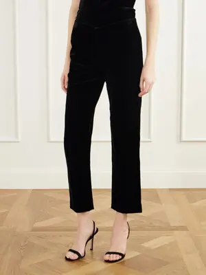LIBEROWE Lilian Darted Cotton-velvet Slim-fit Pants