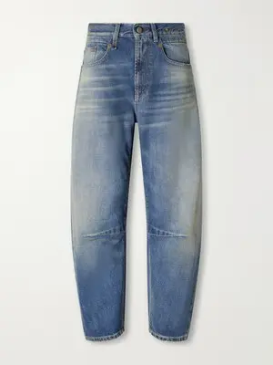 R13 Articulated Knee X-bf Sculpted Mid-rise Barrel-leg Jeans