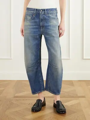 R13 Articulated Knee X-bf Sculpted Mid-rise Barrel-leg Jeans