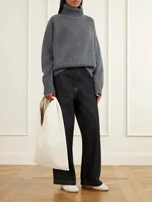 MAISON MARGIELA Japanese Leather-trimmed Vegan Material Tote - Neutrals