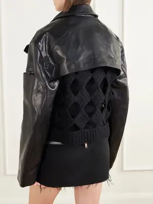 Rick Owens Funnel-neck Paneled Leather Bolero