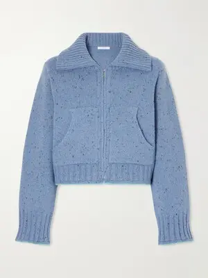 Calle Del Mar Cropped Cashmere Zip-up Cardigan
