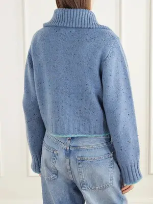 Calle Del Mar Cropped Cashmere Zip-up Cardigan