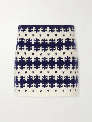 Calle Del Mar Fair Isle Intarsia-knit Cashmere Mini Skirt - Multi