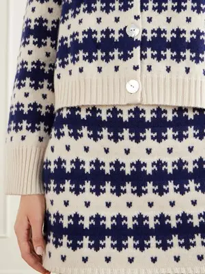 Calle Del Mar Royal Fair Isle Cashmere Cardigan
