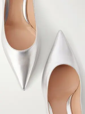 GIANVITO ROSSI 55 Metallic Leather Pumps