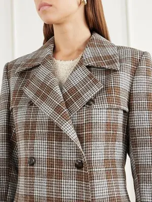 Giuliva Heritage The Camilla Double-breasted Belted Checked Wool-houndstooth Trench Coat
