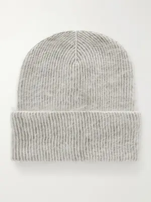 Brunello Cucinelli Brushed Ribbed Mohair-blend Beanie - Neutrals