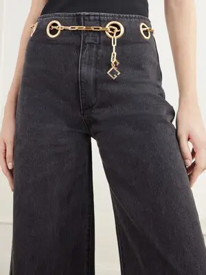 Cult Gaia Sydney Embellished Low-rise Flared Jeans