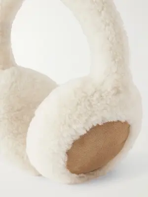 YVES SALOMON Suede-trimmed Shearling Earmuffs
