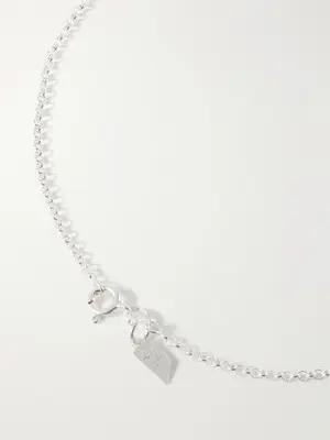 LOREN STEWART Mini Half Moon Lock Garnet Necklace