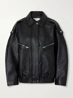 THE FRANKIE SHOP Hudson Glossed Biker Jacket - Black