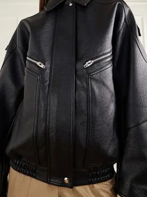THE FRANKIE SHOP Hudson Glossed Biker Jacket - Black