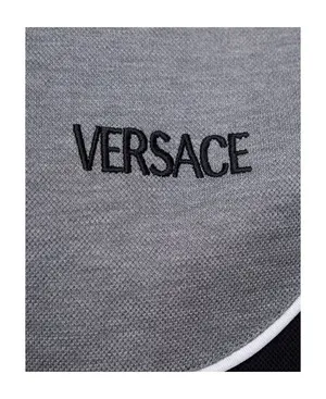 Versace Logo Embroidered Short-sleeved Polo Shirt