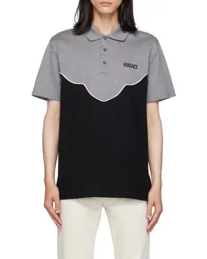 Versace Logo Embroidered Short-sleeved Polo Shirt