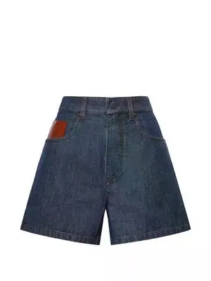 Fendi Logo-patch Denim Shorts