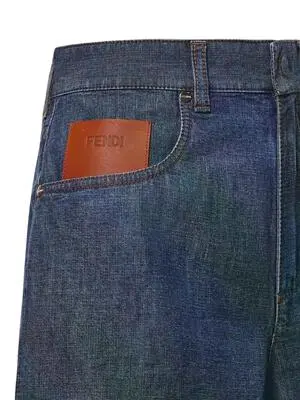 Fendi Logo-patch Denim Shorts