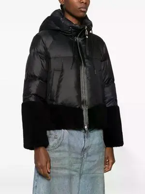 DUNO Hooded Faux-fur Trim Jacket